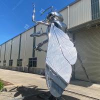 China Custom Stainless Steel Bee Sculpture 4.8m Mirror Polished Outdoor Art for sale