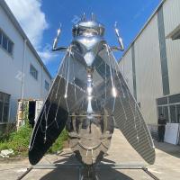 China Custom Stainless Steel Bee Sculpture 4.8m Mirror Polished Outdoor Art for sale