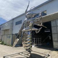 China 4.8m High Customized Mirror Polished Stainless Steel Bee Sculpture for sale