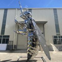 China 4.8m High Customized Mirror Polished Stainless Steel Bee Sculpture for sale
