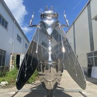 China 4.8m High Customized Mirror Polished Stainless Steel Bee Sculpture for sale