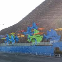 China Custom Large Stainless Steel Fish Sculpture 65.6ft Blue Painted Outdoor Decoration for sale