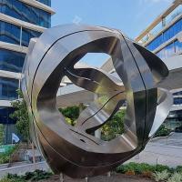 China Custom Stainless Steel Sphere Sculpture 4m Matte Finish Outdoor Decoration for sale