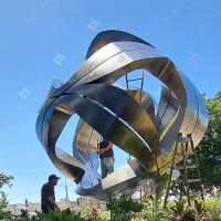China Custom Stainless Steel Sphere Sculpture 4m Matte Finish Outdoor Decoration for sale