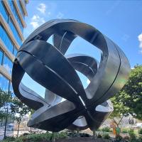 China Custom Stainless Steel Sphere Sculpture 4m Matte Finish Outdoor Decoration for sale