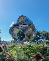 China Stainless Steel Sphere Sculpture 4m Semi Matte Finish 316L Surface for sale
