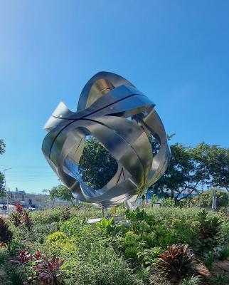 China Stainless Steel Sphere Sculpture 4m Semi Matte Finish 316L Surface for sale
