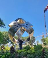 China Stainless Steel Sphere Sculpture 4m Semi Matte Finish 316L Surface for sale