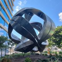 China Stainless Steel Sphere Sculpture 4m Semi Matte Finish 316L Surface for sale