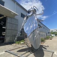 China Mirror Polished Stainless Steel Bee Sculpture 4.8m Outdoor Decoration for sale