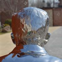 China Outside Stainless Steel Sculpture Casting Mirrored Figure And Globe for sale