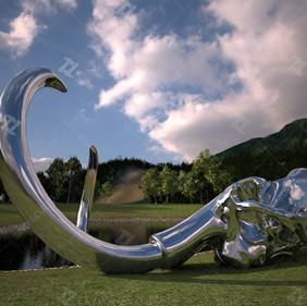 China Stainless Steel Mammoth Skull Sculpture H530cm Mirror Polished Hand Forged for sale
