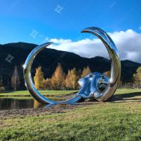 China Stainless Steel Mammoth Skull Sculpture H530cm Mirror Polished Hand Forged for sale