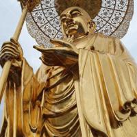 China Bronze Ksitigarbha Bodhisattva Sculpture 4.5m Gold Leaf Finish Casting for sale