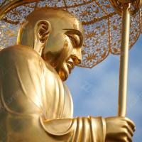 China Bronze Ksitigarbha Bodhisattva Sculpture 4.5m Gold Leaf Finish Casting for sale