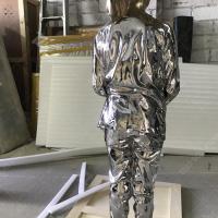 China H1.6m Stainless Steel Sculpture Figure Reflection Mirror Polished Casting Art for sale