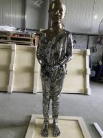China H1.6m Stainless Steel Sculpture Figure Reflection Mirror Polished Casting Art for sale