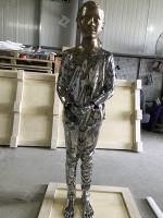 China H1.6m Stainless Steel Sculpture Figure Reflection Mirror Polished Casting Art for sale