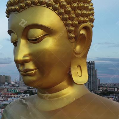 China Bronze Sculpture Gold Painted Buddha for sale