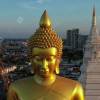 China Bronze Sculpture Gold Painted Buddha for sale