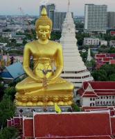 China Bronze Sculpture Gold Painted Buddha for sale