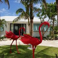 China Stainless Steel Sculpture Flamingo With Red Painted for sale