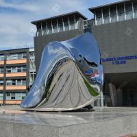 China Mirror Polished Stainless Steel Heart Sculpture 4m High for University for sale