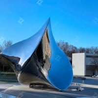 China Mirror Polished Stainless Steel Heart Sculpture 4m High for University for sale