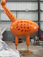 China Stainless Steel Giraffe Sculpture H2.4m Hand-Forged Painted Outdoor Art for sale