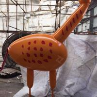 China Stainless Steel Giraffe Sculpture H2.4m Hand-Forged Painted Outdoor Art for sale