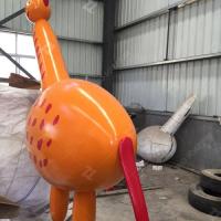 China Stainless Steel Giraffe Sculpture H2.4m Hand-Forged Painted Outdoor Art for sale