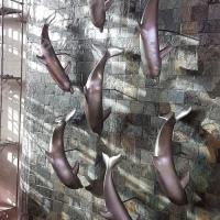 China Dolphin Stainless Steel Outdoor Sculpture With Matte for sale