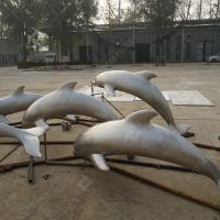 China Dolphin Stainless Steel Outdoor Sculpture With Matte for sale