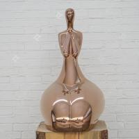 China Handcrafted 0.8m Stainless Steel Sculpture Electroplated Interior Artwork for sale