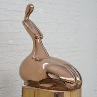 China Handcrafted 0.8m Stainless Steel Sculpture Electroplated Interior Artwork for sale