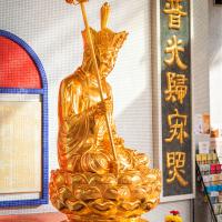 China Bronze And Gold Leaf Ksitigarbha Bodhisattva Art for sale