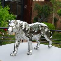 China Mirror Polished Stainless Steel Cast Tiger Animal Sculpture H1.6ft 316L for sale