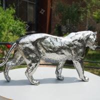 China Mirror Polished Stainless Steel Cast Tiger Animal Sculpture H1.6ft 316L for sale
