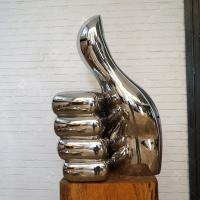China Mirror Polished Stainless Steel Hand Sculpture Decorative Art 120cm 316L for sale