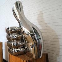 China Mirror Polished Stainless Steel Hand Sculpture Decorative Art 120cm 316L for sale