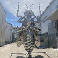 China Polished Stainless Steel Bee Sculpture 4.8m Height Outdoor Art for sale