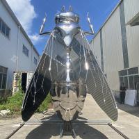 China Polished Stainless Steel Bee Sculpture 4.8m Height Outdoor Art for sale