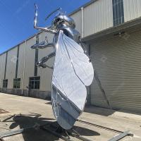 China Polished Stainless Steel Bee Sculpture 4.8m Height Outdoor Art for sale