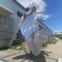 China Polished Stainless Steel Bee Sculpture 4.8m Height Outdoor Art for sale