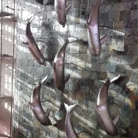 China Matte Surface Dolphin Stainless Steel Art Sculptures 5.9 Ft for sale