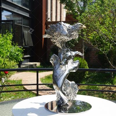 China Custom Cast Flying Eagle Stainless Steel Animal Sculpture for sale