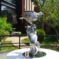 China Custom Cast Flying Eagle Stainless Steel Animal Sculpture for sale