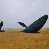 China Large Size Forged Whale Bronze Sculpture Height 10m for sale