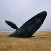 China Large Size Forged Whale Bronze Sculpture Height 10m for sale