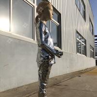 China 316L Stainless Steel Girl Figurine Sculpture 1.6m Mirror Polished Cast Art for sale